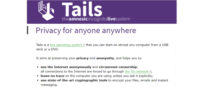 Scarica e installa il sistema operativo Tails su PC Windows 10
